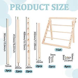 BENECREAT Wood Ribbon Storage Rack, 3 Tier Ribbon Holder Organizer Spool Holder Organizer for Sewing Craft, Mesh Thread Tape, Wreath Crochet Thread Tulle Roll, Craft Gift Florist Wrapping