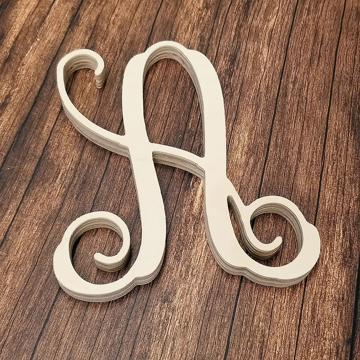 Precision Cut Unfinished Wood Vine Monogram Letter - Back40Life