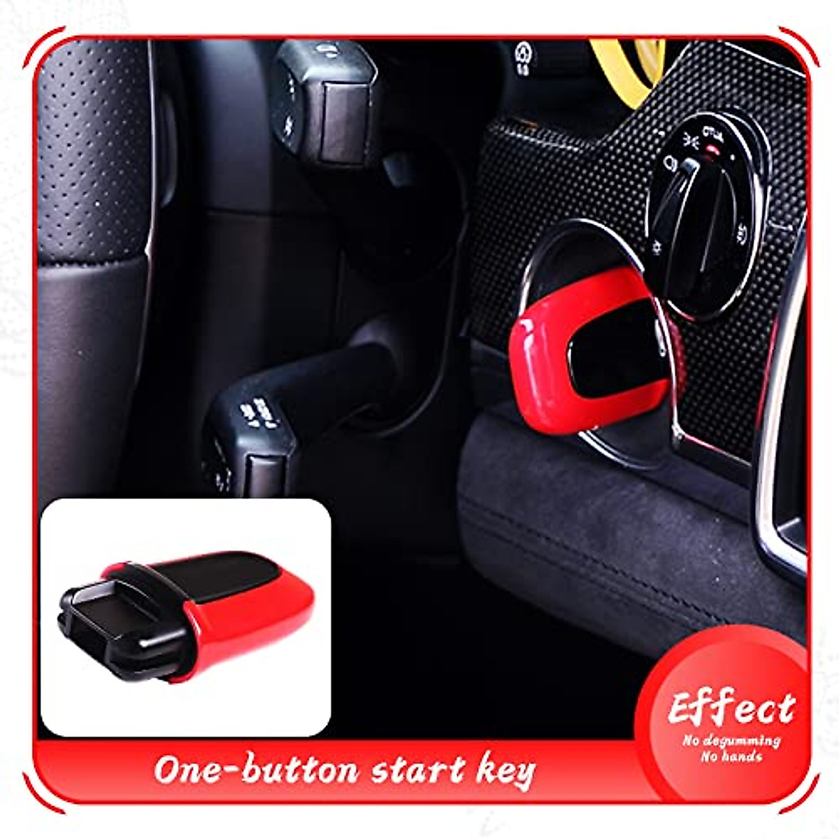 Luxury Red Entry and Drive for Porsche 911, Keyless Enter Cover with Logo for Porsche (Cayenne Panamera Macan)