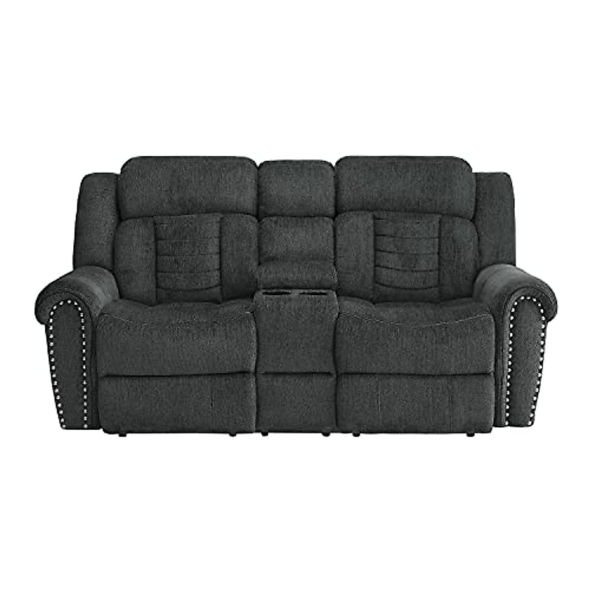 Lexicon Huddart Fabric Double Manual Reclining Loveseat, 79.5" W, Charcoal Gray