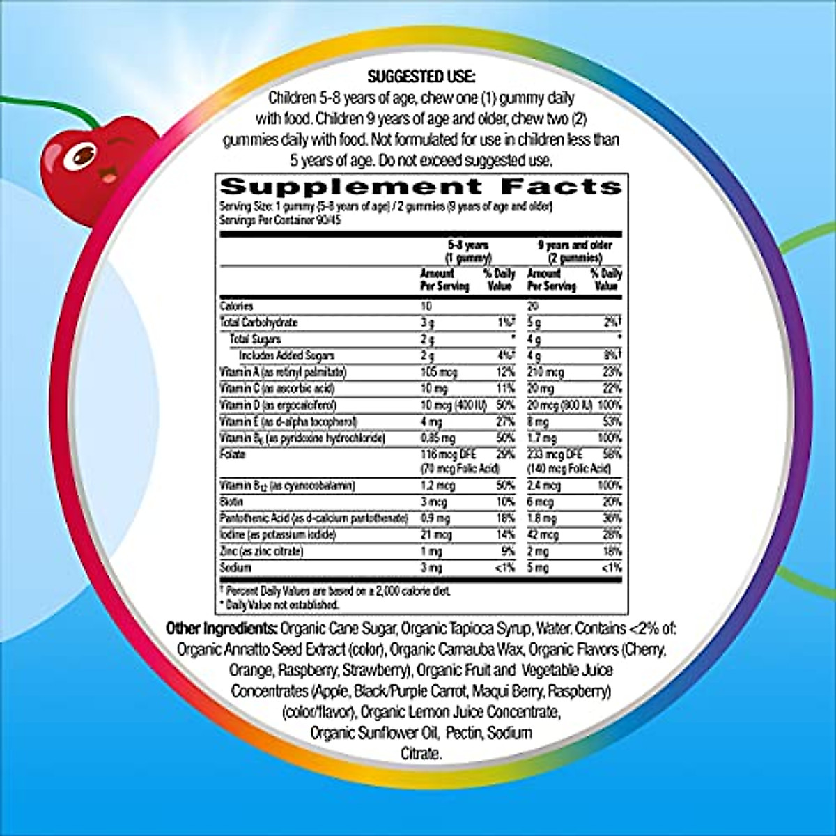 Centrum Kids' Organic Multigummies, Kids Multivitamin Gummies, Organic Multivitamin for Kids with Essential Nutrients for Immune Support, Muscle Function, and Brain Health - 90 Count