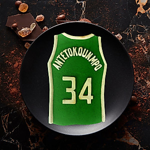 ZaveryCakes NBA Licensed Giannis Antetokounmpo Jersey Silicone Mold, For Basketball Fans, Pancakes, Pizza, Cakes, Brownie, Chocolate, and More, Perfect for Game Day Treats, Non-Stick,Dishwasher Safe