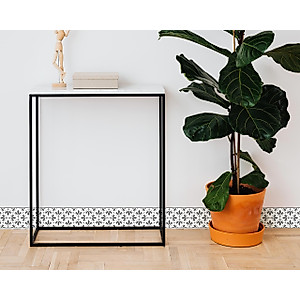 FLFK Wallpaper Border Black and White Patterns Peel and Stick Wall Border Self Adhesive Wallpapers for Living Room Bedroom Kitchen Bathroom 4"x240"