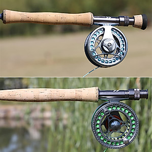 Sougayilang Fly Fishing Rod, Lightweight Ultra-Portable 4-Piece Graphite Fly Rod for Complete Starter 5/6wt, 7/8wt Rod for Traveling - 5/6wt