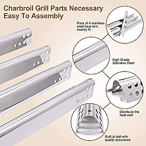 Criditpid Grill Replacement Parts for Charbroil 463344015, 463343015, 463433016, 463240015, 463432215 Gas Grill, Grill Burners, Heat Plate Shields, Crossover Tubes and Ignitors for Charbroil.