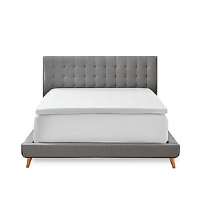 Bodipedic 2 Inch Memory Foam Mattress Topper, Gel Infused Mattress Topper, Luxury Circular-Knit Cover Included, CertiPUR-US Certified Foam, White