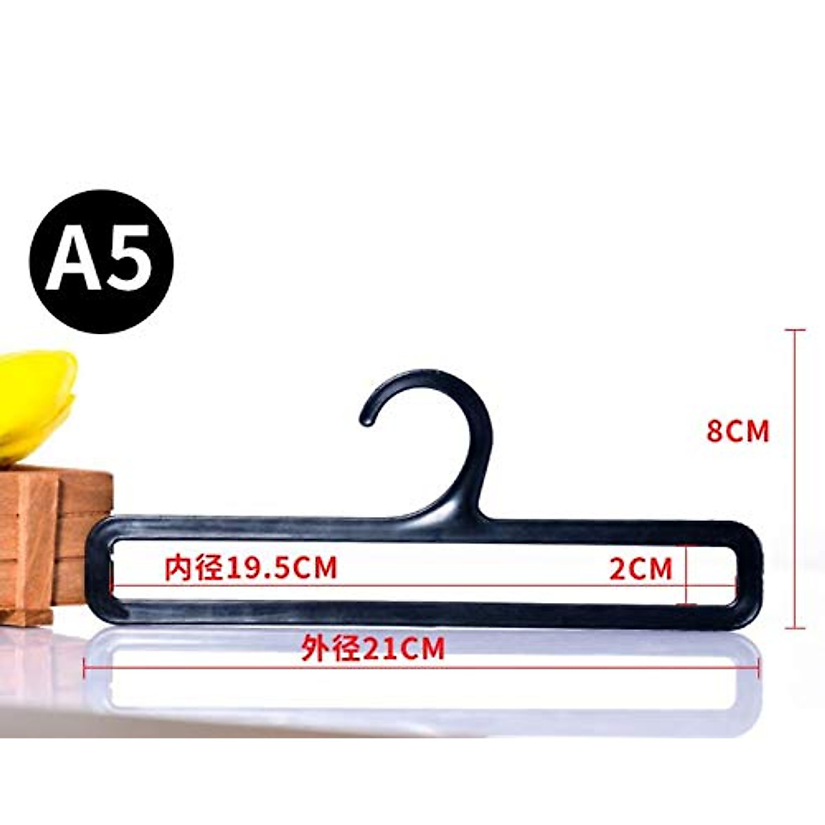 WellieSTR (Pack of 50 Plastic Hangers,Towel/Scarf/Legging Hangers, 21cm/8.3" - Black