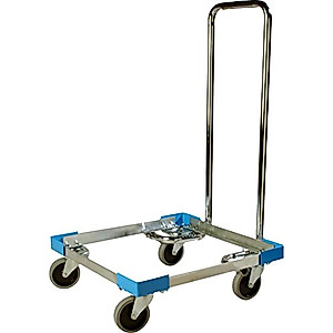 Carlisle FoodService Products E-Z Glide Dishwashing Racks Dolly with Handle for Kitchen and Restaurants, Aluminum, 20.63 X 20.63 X 6.63 Inches, Blue