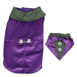 Dog Shirt Puppy Pet Small Dog Clothes Dogs Tuxedo Cute Elegant Dog Costumes Fashionable Retro Dog Formal Wedding Party Suit with Bow Tie for Small and Medium Dogs Cats Purple (XL)