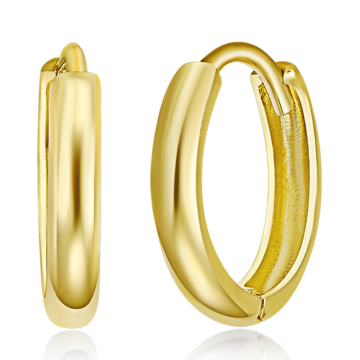 14k Yellow Gold 2mm Thickness Huggie Earrings (10 x 10 mm)