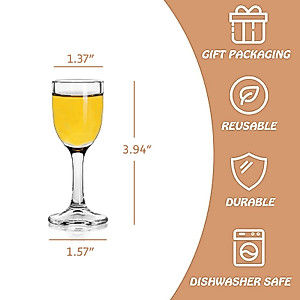 Valeways Shot Glasses, 3.5oz Mini Wine Glasses Set of 6, Cute Shot Glasses/Great for White and Red Wine/Wine Glass Clear/Tasting Glasses