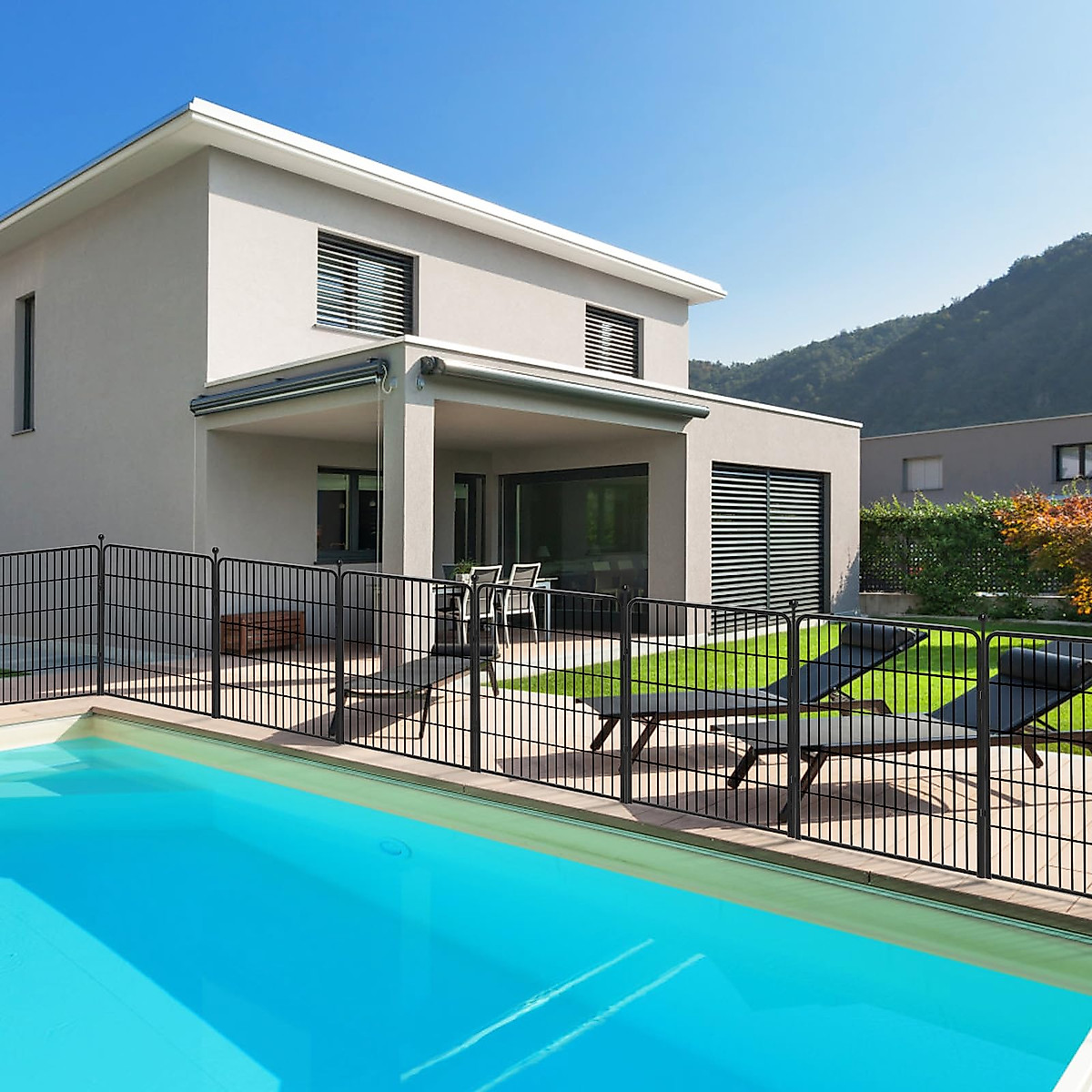 Jhsomdr Dog Playpen Outdoor 32" Height Foldable 32 Panels Heavy Duty Metal Portable Dog Pens Indoor Anti-Rust Exercise Dog Fence with Doors for Large/Medium/Small Pets Play Pen for RV Camping Yard