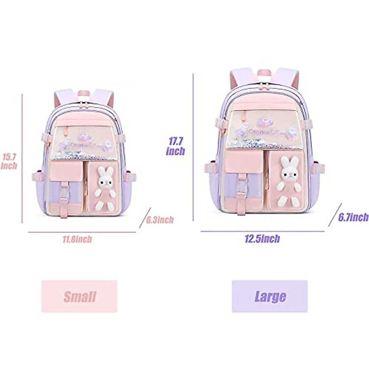 Bunny Backpack, Bad Bunny Backpack For Girls, Cute Large Capacity Waterproof Kawaii Backpack For School (blue, large)