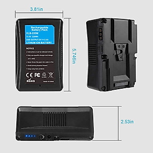 KUNLUN 220Wh 15000mAh V Mount Battery/Dtap Battery with D-TAP DC USB Ports V Lock Battery for Sony Video Cameras Camcorders Broadcast LED Lights Monitors Replacement Brick for DSLR