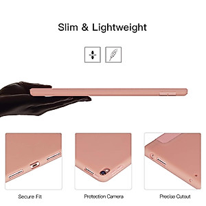 Ztotop Case for iPad Air 10.5" (3rd Gen) 2019/iPad Pro 10.5" 2017 with Pencil Holder, Ultra Slim Soft TPU Back and Trifold Stand Cover with Auto Sleep/Wake Full Body Protective Smart Case Rose Gold