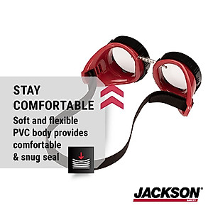 Jackson Safety Cutting Goggles - Anti Fog - Retro Eye Cup Style - Clear - for Welding and Cutting - FR Strap