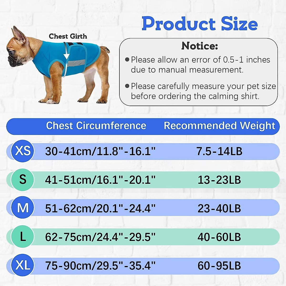 MIGOHI Dog Anxiety Relief Coat,Comfort Anxiety Vest for Dogs,Adjustable Dog Anxiety Calming Wrap for Fireworks,Thunderstorm,Travel, Separation, Dog Anxiety Jacket for Dogs for Medium Dogs,M,Blue