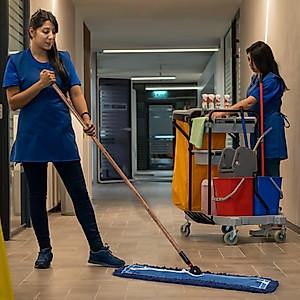 Matthew Cleaning 24'' Industrial Strength Cotton Dust Mop Refill Washable Replacement Heads for Residential & Commercial Use Fit Standard Dust Mop Frames, Hardwood, Laminate, Concrete Floors 3 Pack