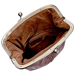 Patricia Nash Distressed Vintage Leather Barsby Crossbody in Cognac