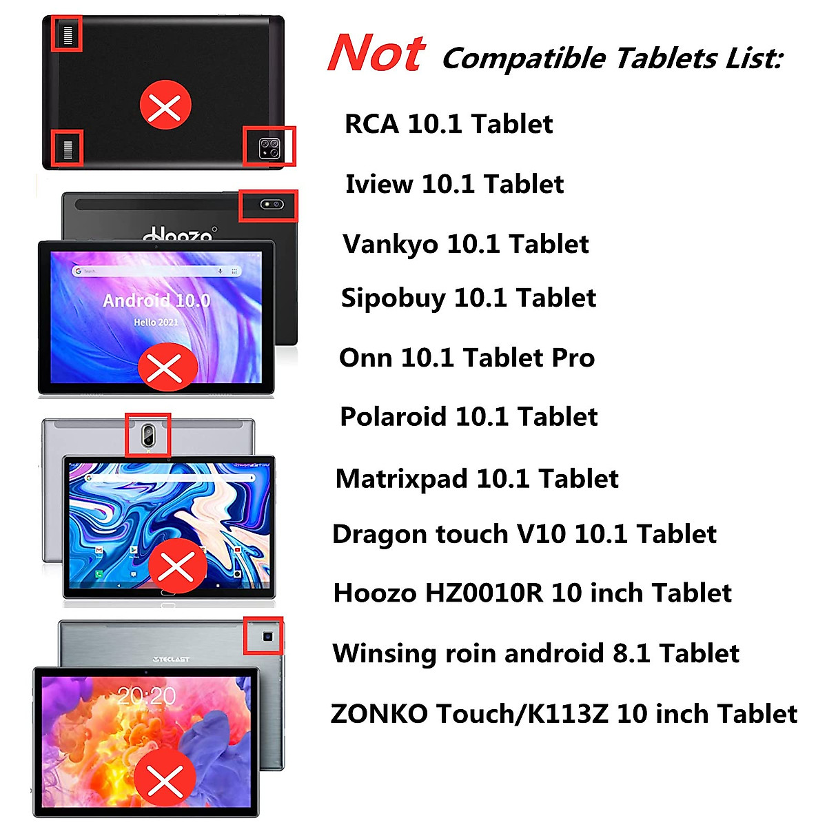 HminSen Case for YELLYOUTH 10.1 inch Android Tablet, Silicone Adjustable Stand Cover Compatible with Hoozo 10,Wecool 10.1 Inch Android Tablet, ZONKO 10.1 Inch Tablet (Black)