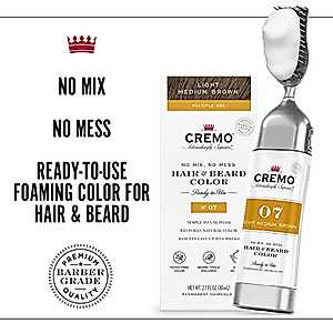 Cremo No Mix & No Mess Hair and Beard Color, Light Medium Brown, 1 Count