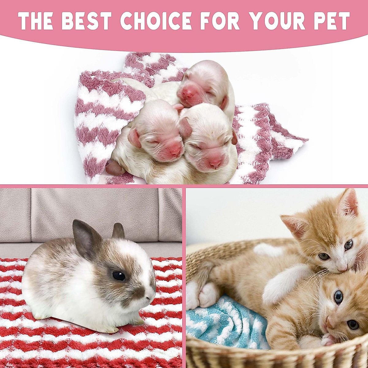 Nobgum 10 Pcs Guinea Pig Fleece Blanket,Rabbits Hamster Cage Liners, Washable Small Animal Pet Blanket Sleep Bedding Mats Bed Pad Cover Throw Bath Towels for Guinea Pig Hamster Ferrets 5 Color