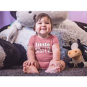 Unordinary Toddler little sister newborn outfit baby coming home bodysuit girl rompers gift clothes (White on Mauve, 0-3 Months)