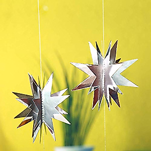 Decor365 Blue Silver Star Party Decoration Kit Metallic Glitter 3D Star Garland Twinkle Little Star Cutouts Starry Party Supplies Hanging Decor for Birthday Baby Shower Graduation Wedding Ramadan