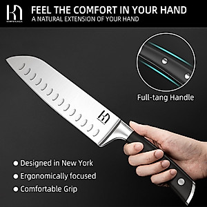 KnifeSaga Kitchen Knife Set, 15 Pcs Knife Block Set, Japanese Knife Sets for Kitchen with Block and Sharpener, Razor-Sharp Premium Knives Sets High Carbon Stainless Steel, Black