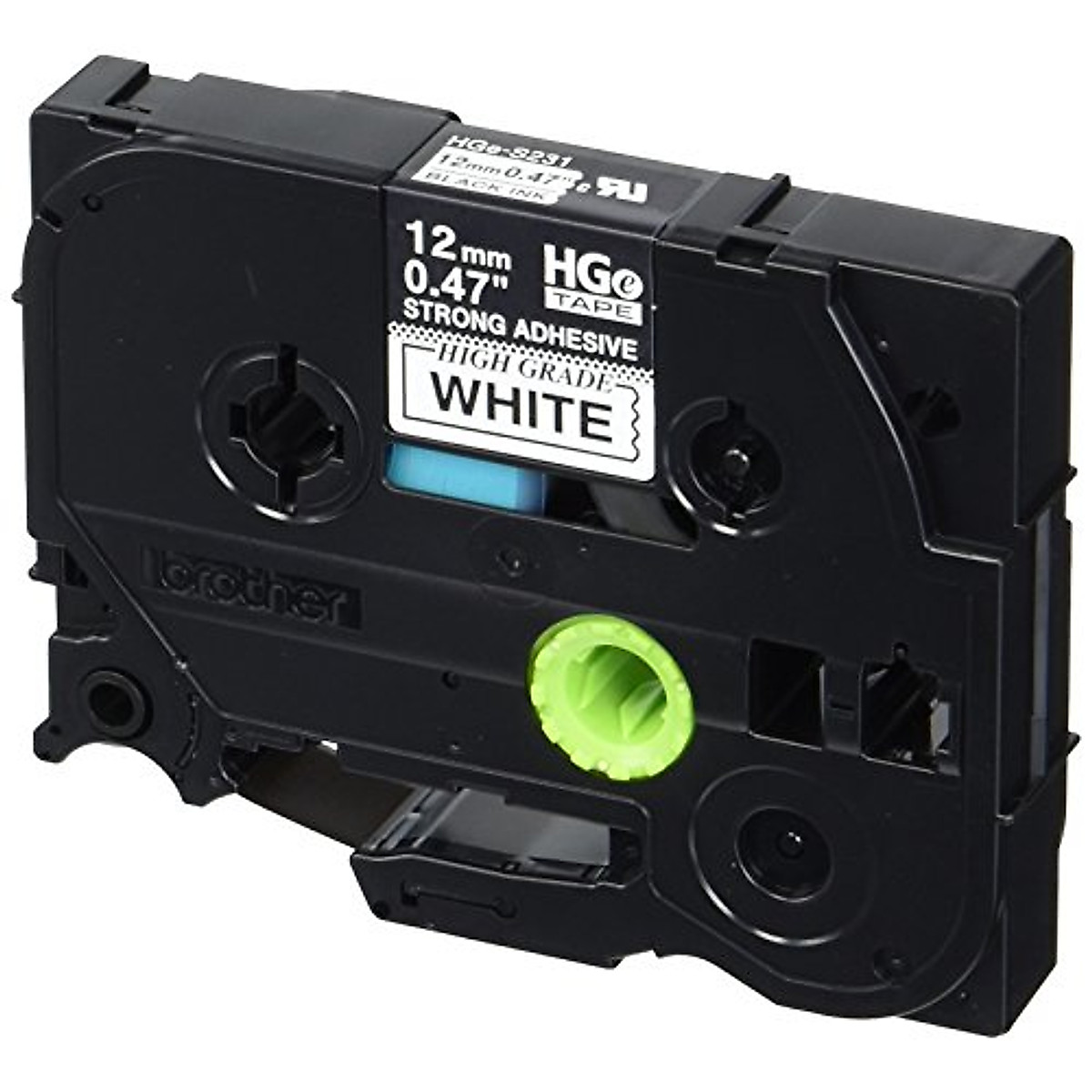 Brother HGES2315PK Black on White Extra-Strength Adhesive Label Tape