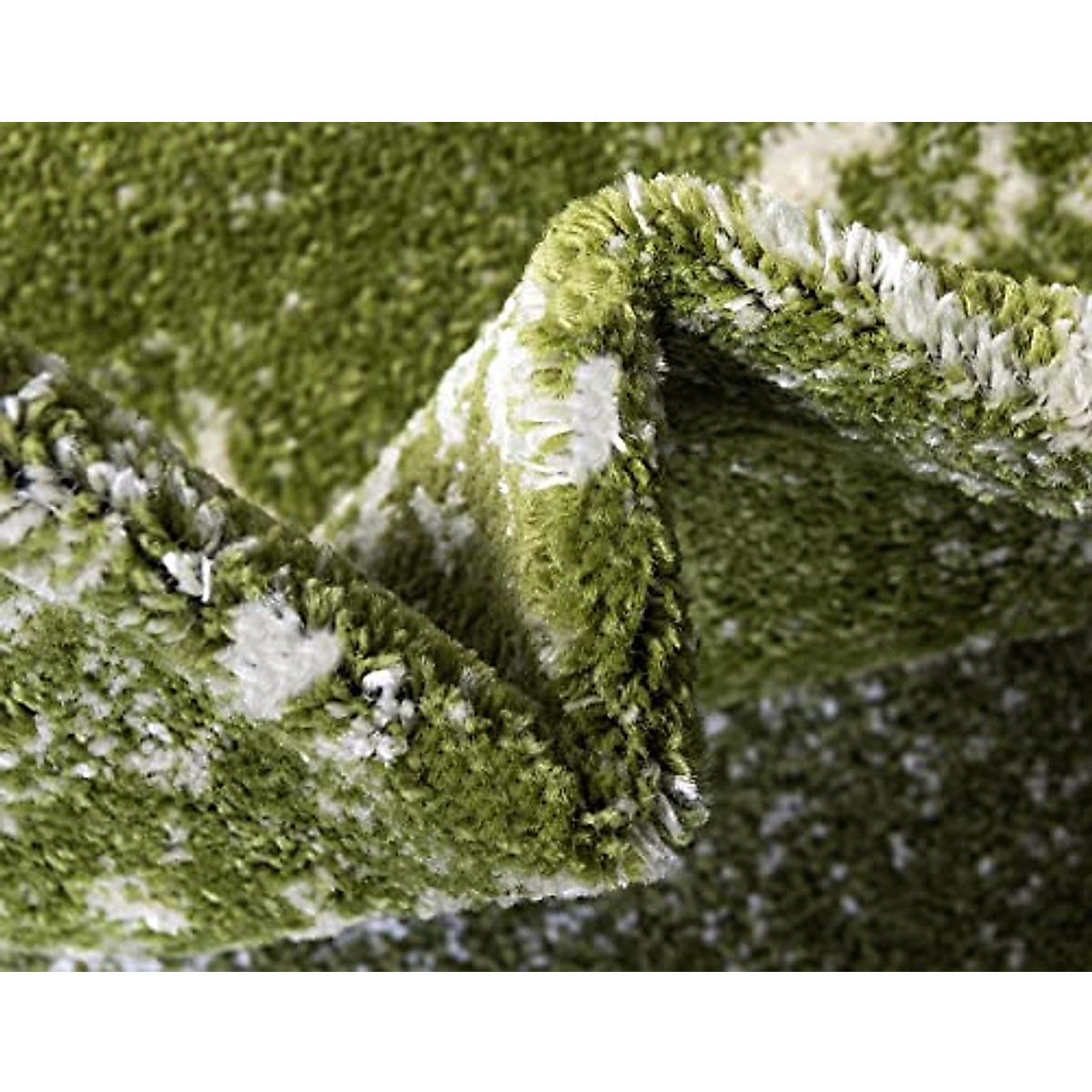 Unique Loom Bromley Collection Area Rug - Wells (3' Round, Green/ Ivory)