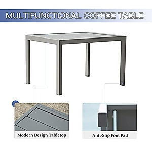 Domi Outdoor Chaise Lounge Set of 3,Patio Lounge Chair with Side Table, Adjustable Garden Aluminum Reclining Chair for Pool Beach Sunbathing Chair (Blue)