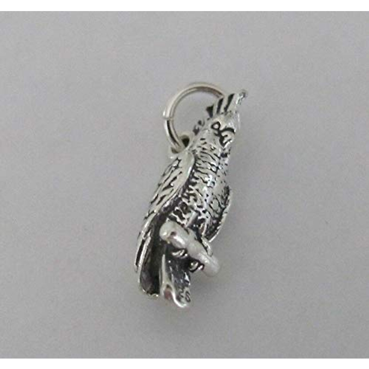 Sterling Silver 3D Cockatoo Cocktiel Charm Pendant Bracelet Jewelry - Charm Crazy