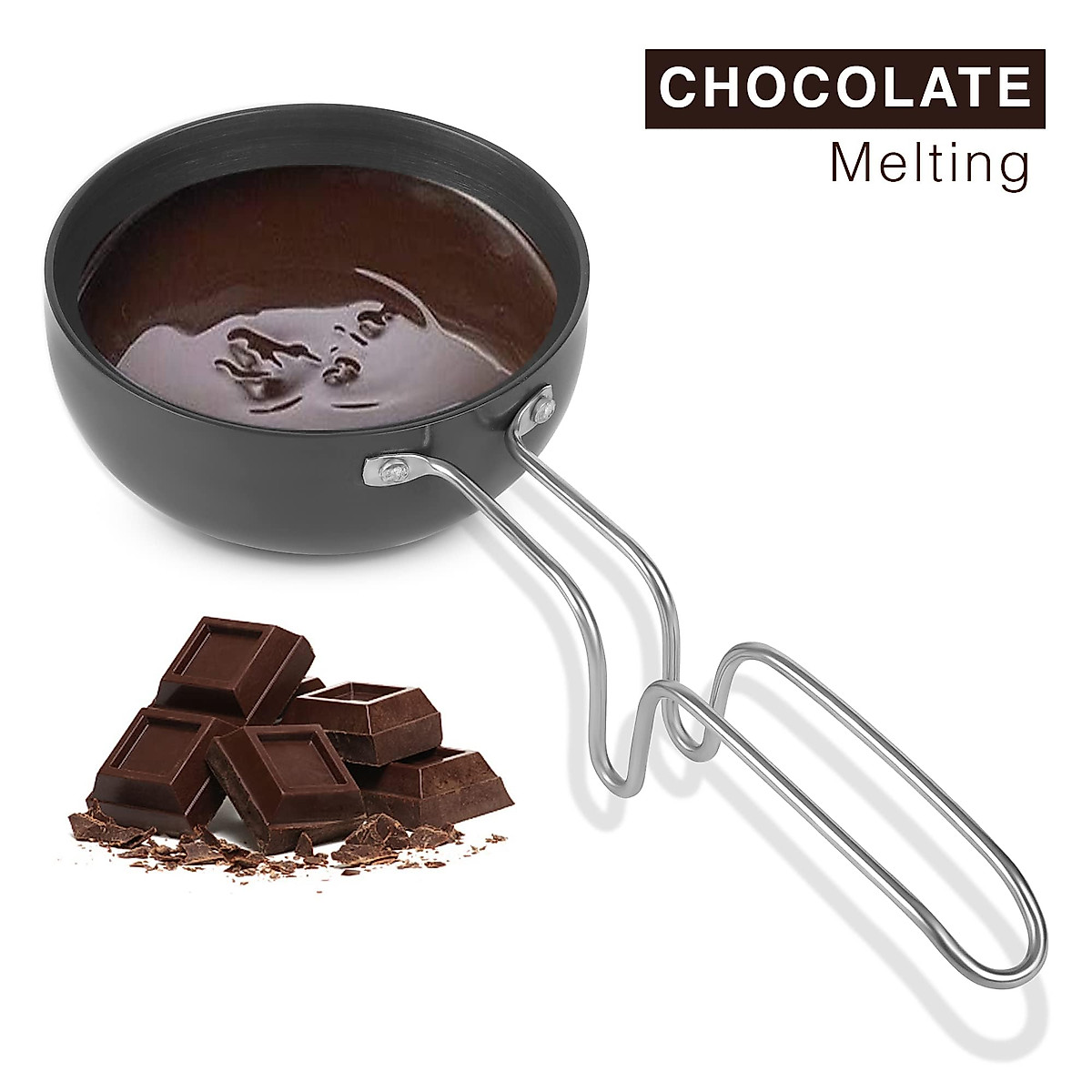 KSJONE Scratch Resistant Coating - Mini Tadka Pan for Eggs, Spices, Melting Butter - and more Tadka Pan,Large Tadka Pan for saag, dal, kadhi, dhokla (4 Inch Diameter)