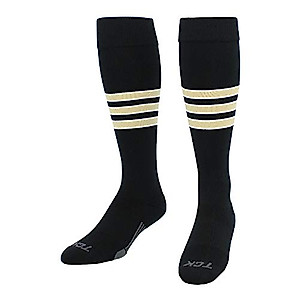 TCK Performance Baseball/Softball Socks (Black/White/Vegas Gold, Medium)