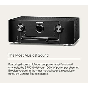 Marantz 8K UHD AVR SR5015 - 7.2 Ch (2020 Model) - Dolby Virtual Height Elevation with Built-in HEOS and Alexa Compatibility - Bluetooth Streaming & Home Automation