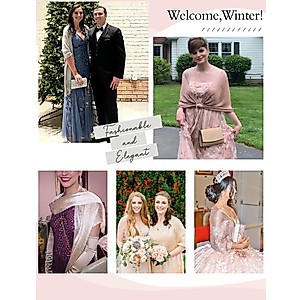 ZENUTA Shawls and Wraps for Evening Dresses, Womens Shawls and Wraps, Dressy Shawls and Wraps for Evening Wear (F. Pink (With Pink Buckle))