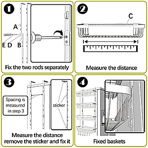 KAFAHOM Magnetic Spice Rack for Refrigerator, 4 Pack Spice Racks Organizer, Magnet Spice Rack Saves Space in Fridge, Kitchen Spice Storage Rack,Black