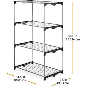 QJLSOE4-Tier Storage Cabinet, Black, YST-020