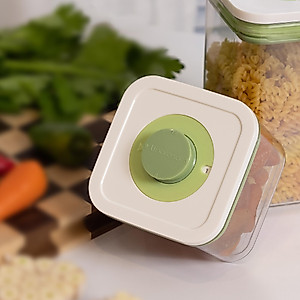 linoroso Pop Airtight Food Storage Containers with Time Recording Lids, BPA-Free Stackable Plastic Storage Containers Set of 4, Dry Cereal Container Set for Pantry Countertop Fridge Organization