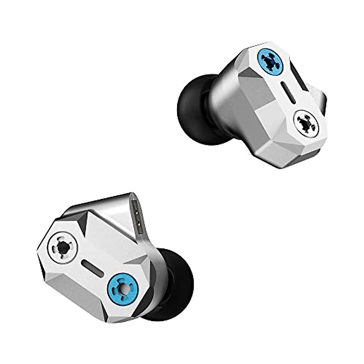 Letshuoer Tape Pro Electrostatic Dynamic Hybrid IEM Headphones with bass Tuning Screws and Dual pin Silver Plated Copper Cables (Silver)