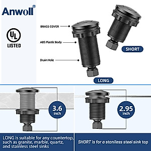 ANWOLL Garbage Disposal Air Switch Kit -Professional- Dual Outlet, Sink Top Waste Disposer On/Off, Garbage Disposal Button, Brass Made Cover, UL Listed