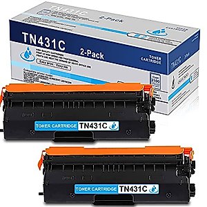 2 Pack TN431 TN-431 TN431C TN-431C Cyan High Yield Compatible Toner Cartridge Replacement for Brother MFC-L8610CDW L8690CDW L8900CDW L970CDWT L9570CDW DCP-L8410CDW Printer