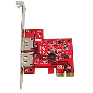 Ableconn PEX-SA130 2-Port eSATA III 6Gbps PCI Express x2 (Two Lanes) Host Adapter Card (ASMedia ASM1062 Controller)