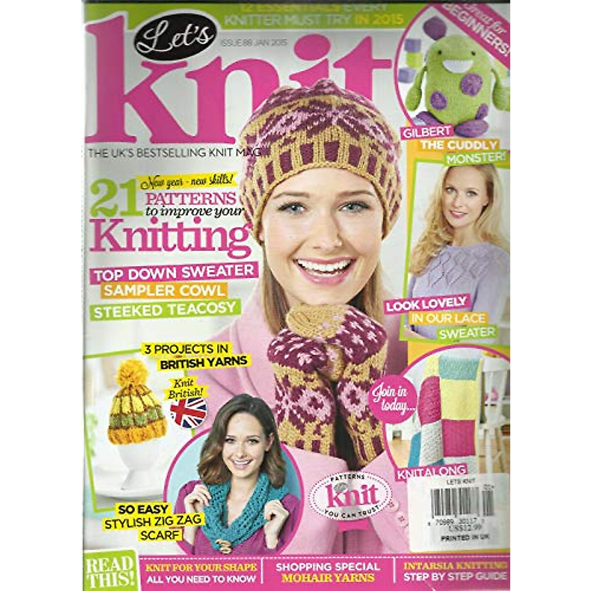 LET'S KNIT, ISSUE,88 JANUARY, 2015 (THE UK'S BEST SELLING KNIT MAGAZINE)