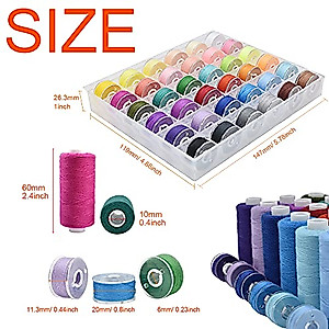 72Pcs Prewound Bobbins and Thread Spools, 36 Colors 400 Yards per Polyester Thread Spools, 36 Colors Prewound Bobbin for Hand & Machine Sewing, Emergency and Travel, DIY and Home
