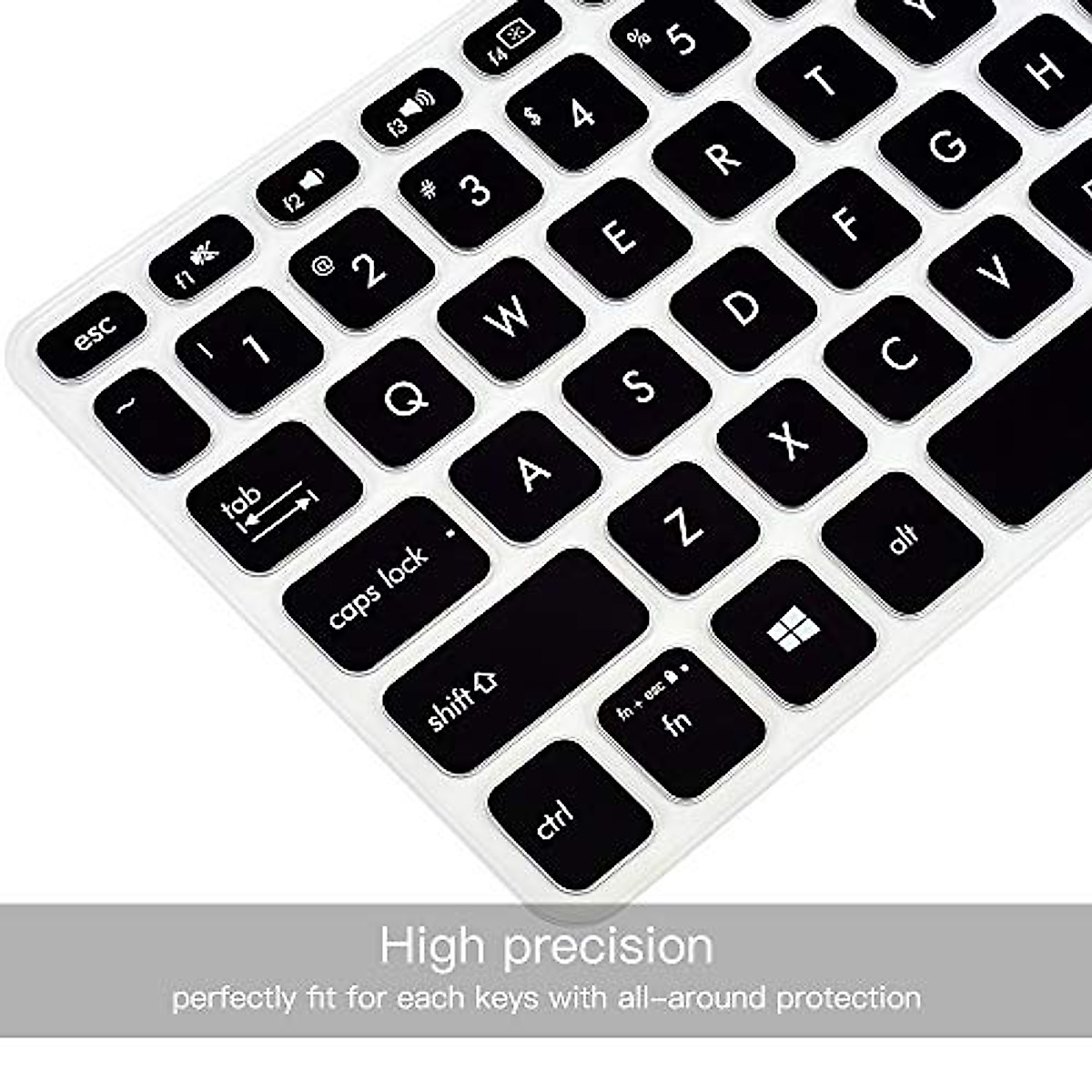 Keyboard Cover for ASUS VivoBook F512DA F512FA F512JA X512FA X512DA X515JA / ASUS VivoBook S512 S530UA S530FA Keyboard Cover Skin, ASUS VivoBook 15.6 inch Laptop Accessories, Black