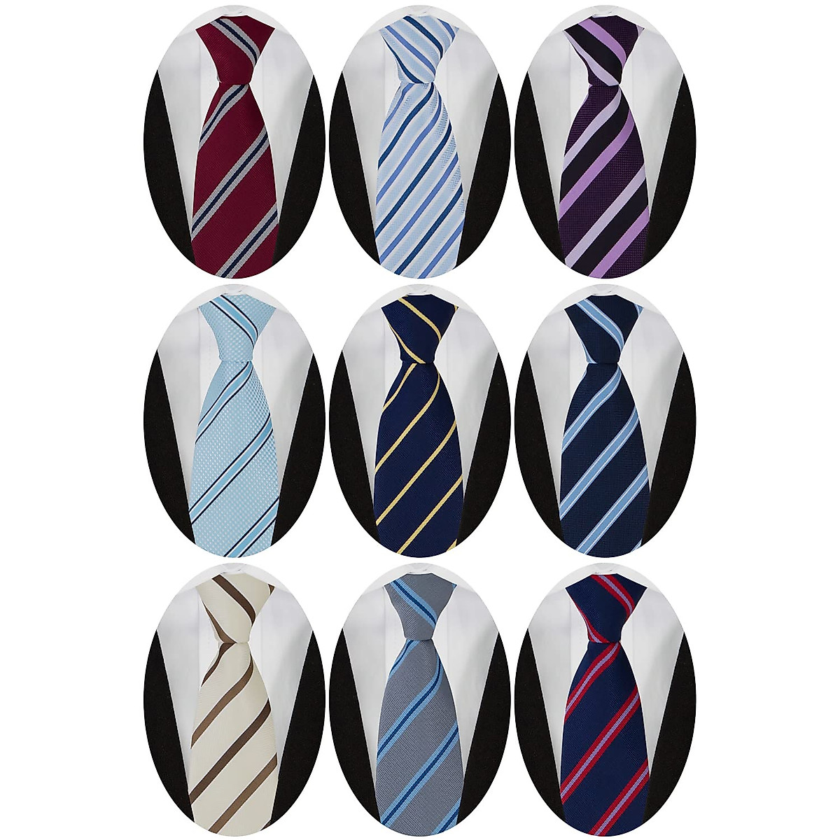 Adulove Men's Necktie Classic Silk Tie Woven Jacquard Neck Ties 9 PCS