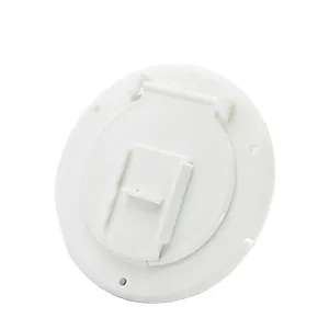 X-Haibei RV Trailer Camper Electric Power Cord Cable Hatch Round Fits 2-3/4 inches Dia. Hole Flip Up Cover (White)