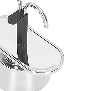 Haofy Stainless Steel Moka Pot, Stovetop Mini 2-Cup Moka Pot, 100ml Dual Pipe Stainless Steel Coffee Maker Anti Scald Nonslip Thickened Strainer Widely Used Mocha Pot